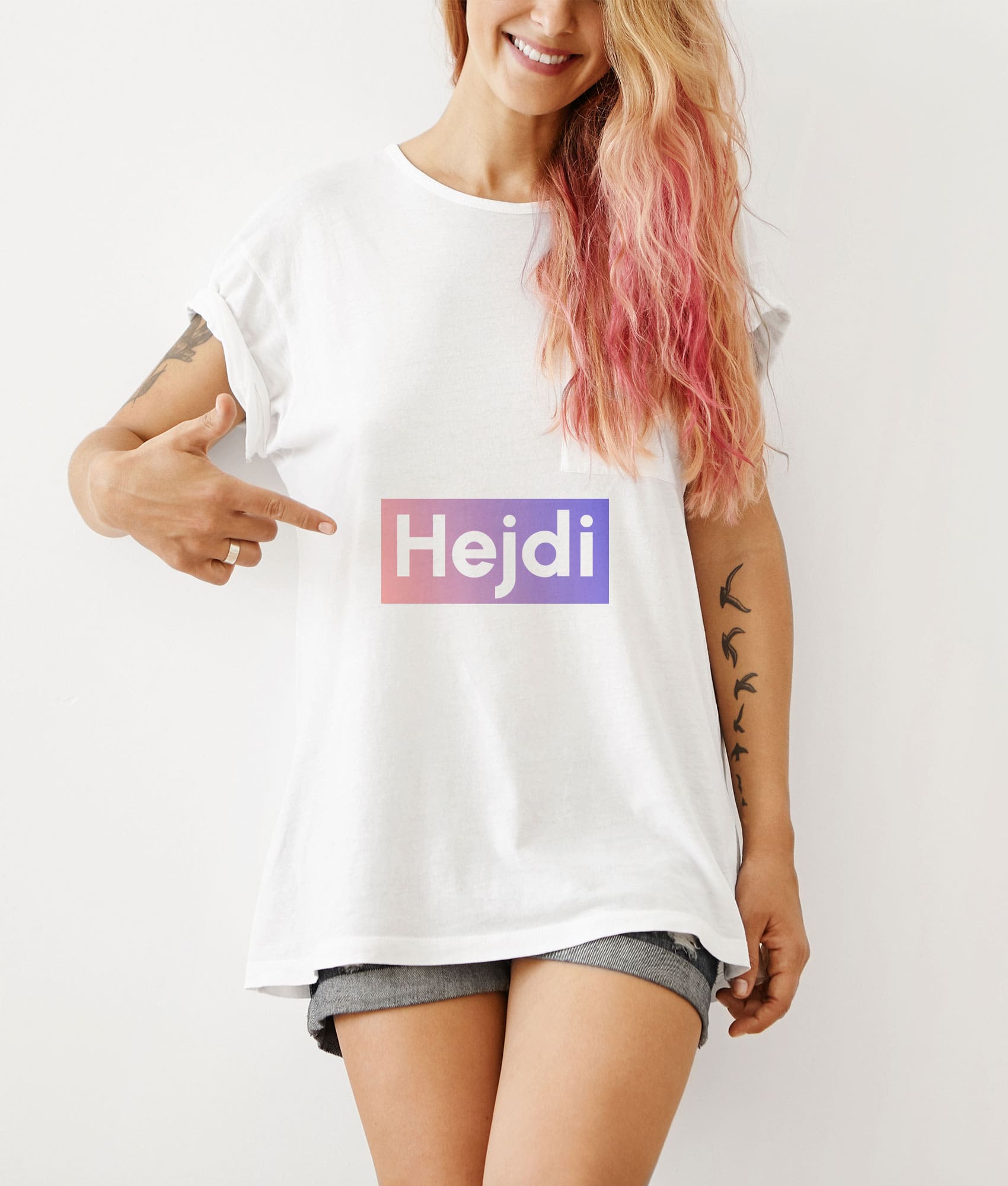 Designa egen T-shirt: Trycks i Sverige - Fr. 1 st - Hejdi